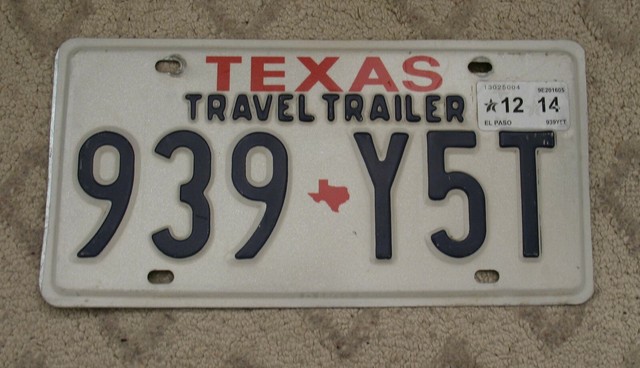 B18 - TEXAS EMBOSSED TRAVEL TRAILER CAMPER RV LICENSE PLATE | eBay