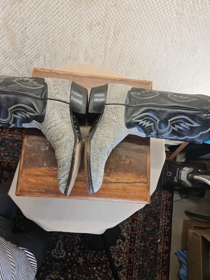 Tony Lama Shrunken Shoulder Cowboy Boots Men’s 8.5 D Style 6253 Black ...