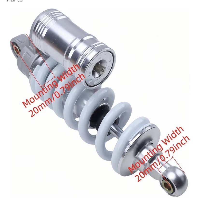 255mm 10” inch 600lbs Rear Air Shock Absorber 10mm Spring 10mm Mounting ...