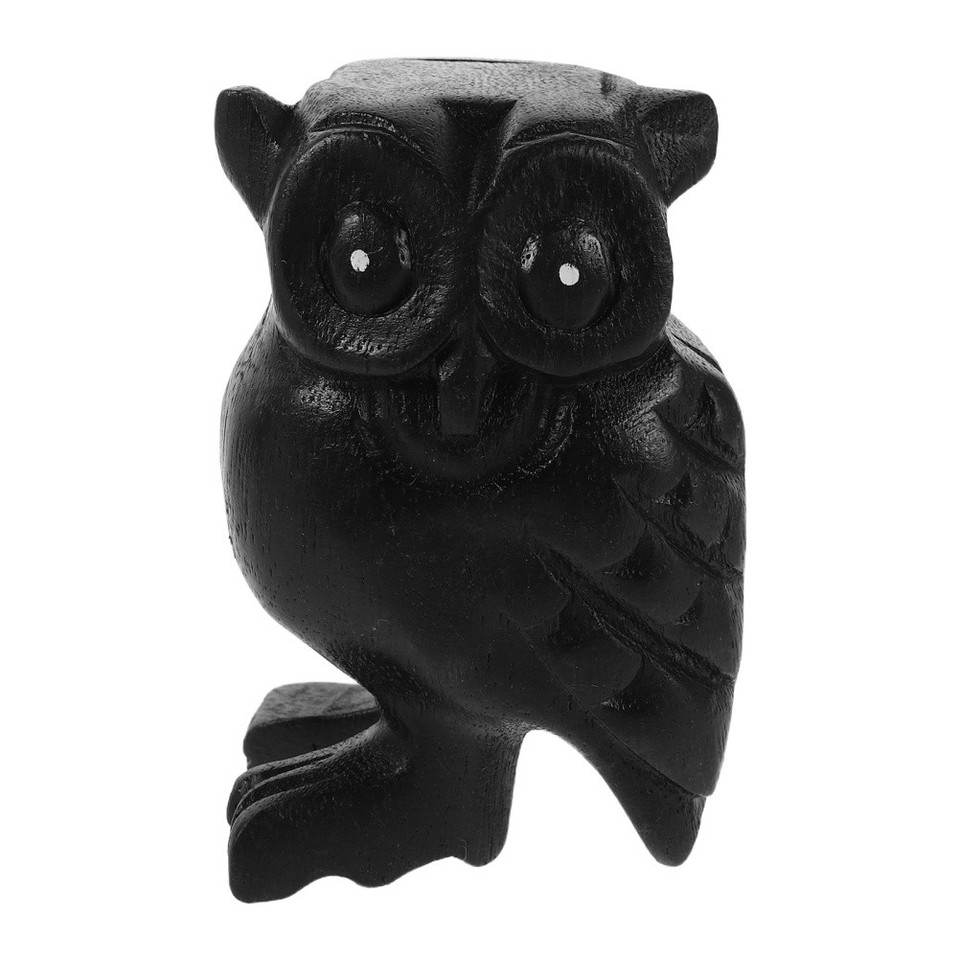 Wood Owl Musical Instrument Toy Decorative Figurines Cute Bird Whistle ...
