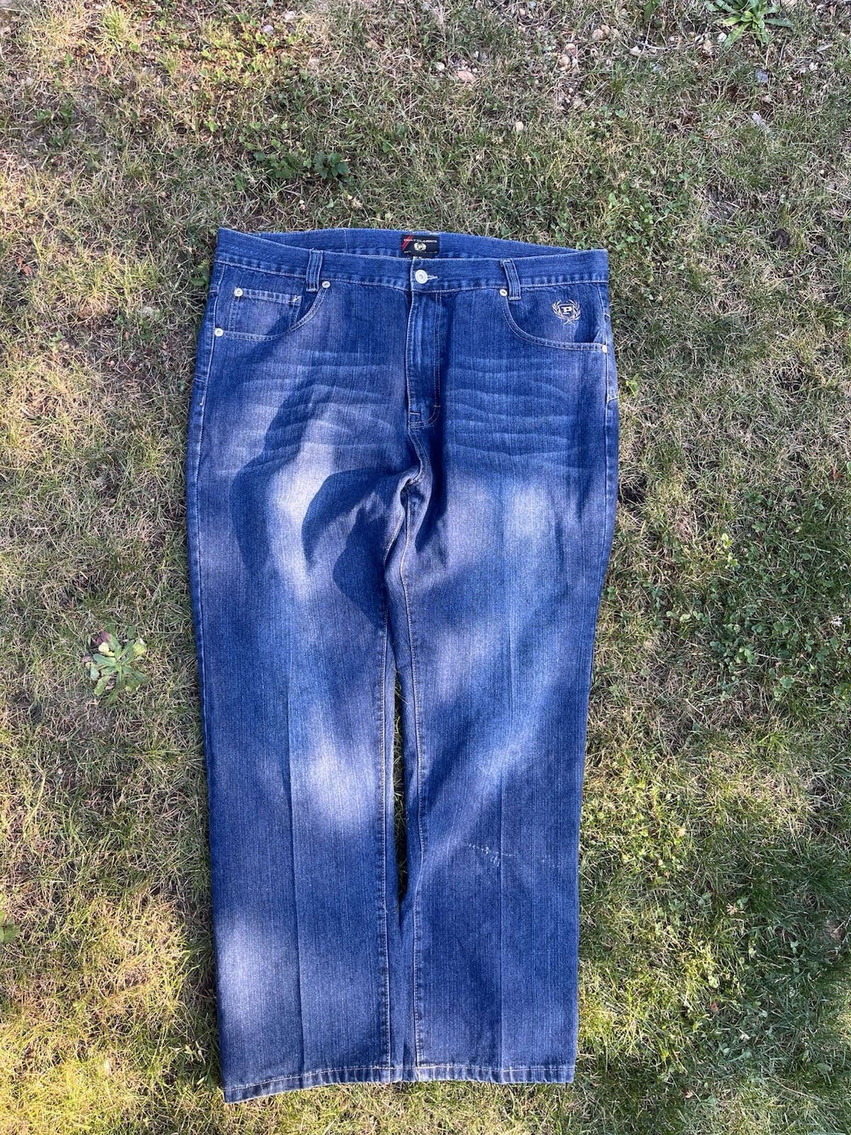 Super Baggy Phat Farm Jeans Crazy Embroidered Back Po… - Gem