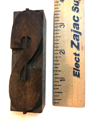 Wood Type Block, "Dollar Sign", 3.25", c1890s #Bk506 | eBay