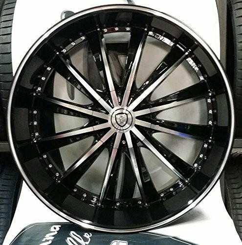 26" Inch Black Machined Borghini B19 Wheels Rims 6x135 6x139.7 Elure ...