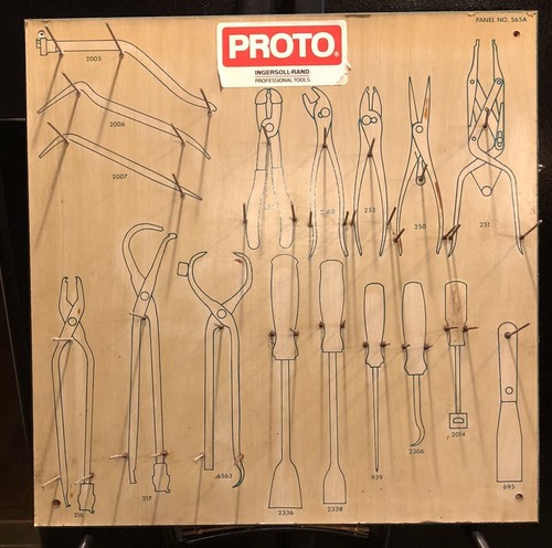 Vintage Proto Tools Dealer Display Board Brake Tools Board Panel No ...