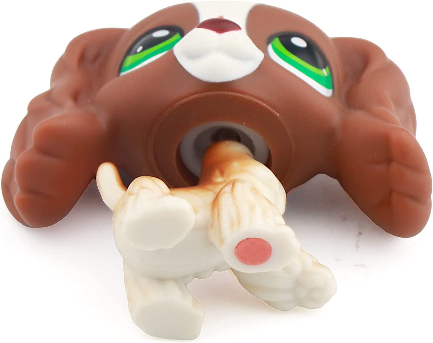 Pet Shop LPS Old LPS Cocker Spaniel 156 Brown White Green Eyes and ...