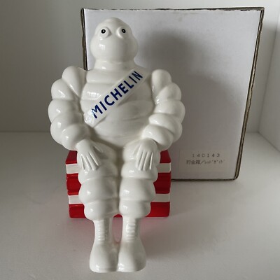Michelin Bibendum Collection Piggy Bank BIB sitting on the Red Guide ...