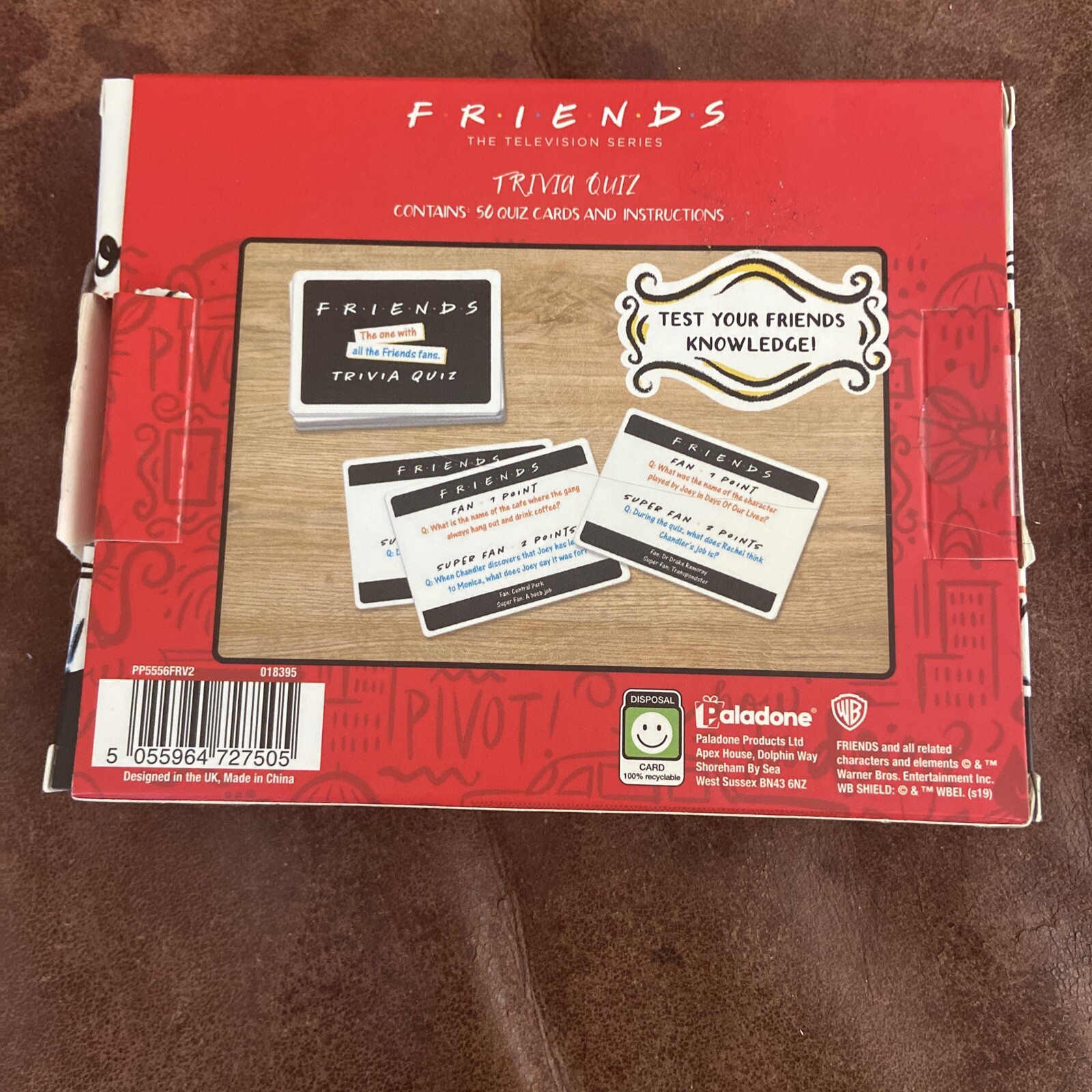 Friends TV Show Trivia Quiz Card Game 100 Questions Complete Paladone ...