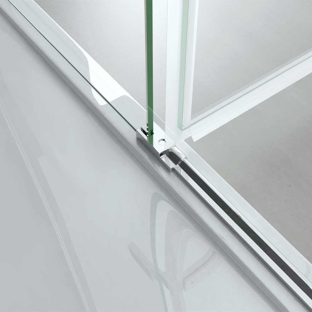 Shower Enclosure Cubical Frameless Glass Hinged Door & Side Panel With ...