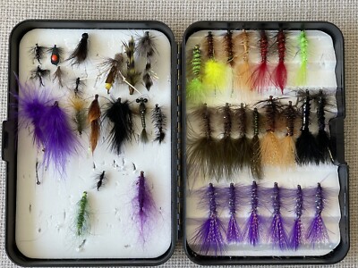 Bob Marriott’s Flyfishing 41 Dry/Wet Fly Assortment w/ Foam Lined Box ...