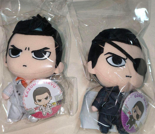 Ryu ga Gotoku Kazuma Kiryu & Goro Majima Plush doll w Badge set Like a ...