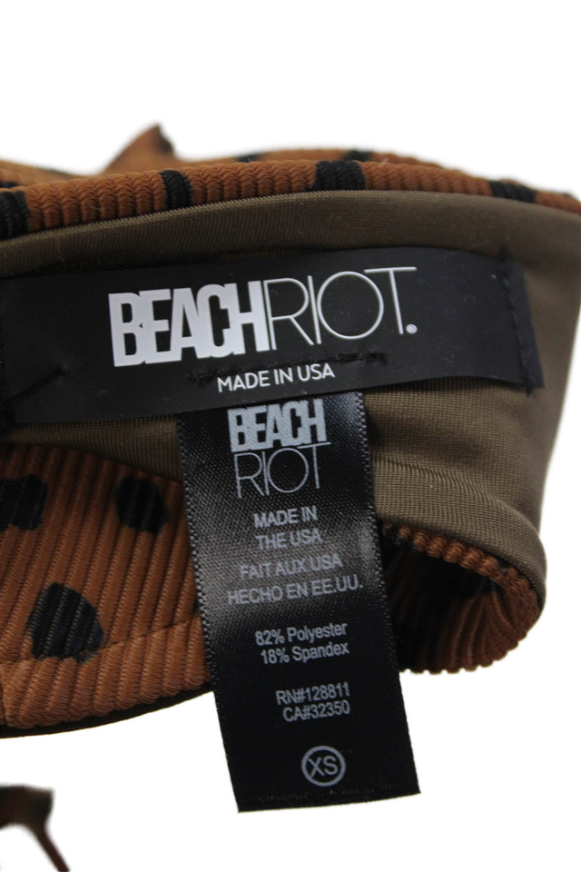 Beach Riot Womens Textured Spaghetti Strap Polka Dotted Bikini Top ...