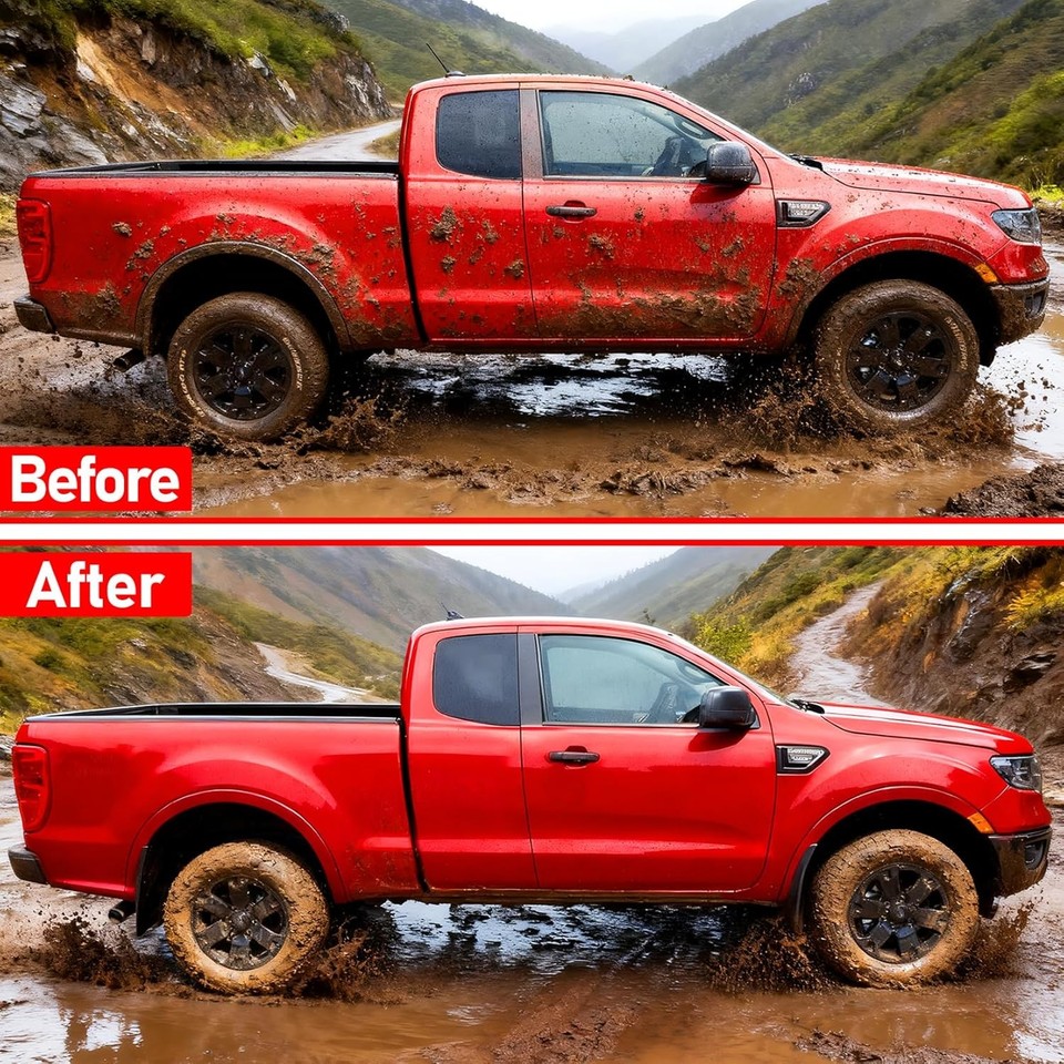 Mud Flaps for Ford Ranger 2024 2025,No Drilling Required Splash Guards ...