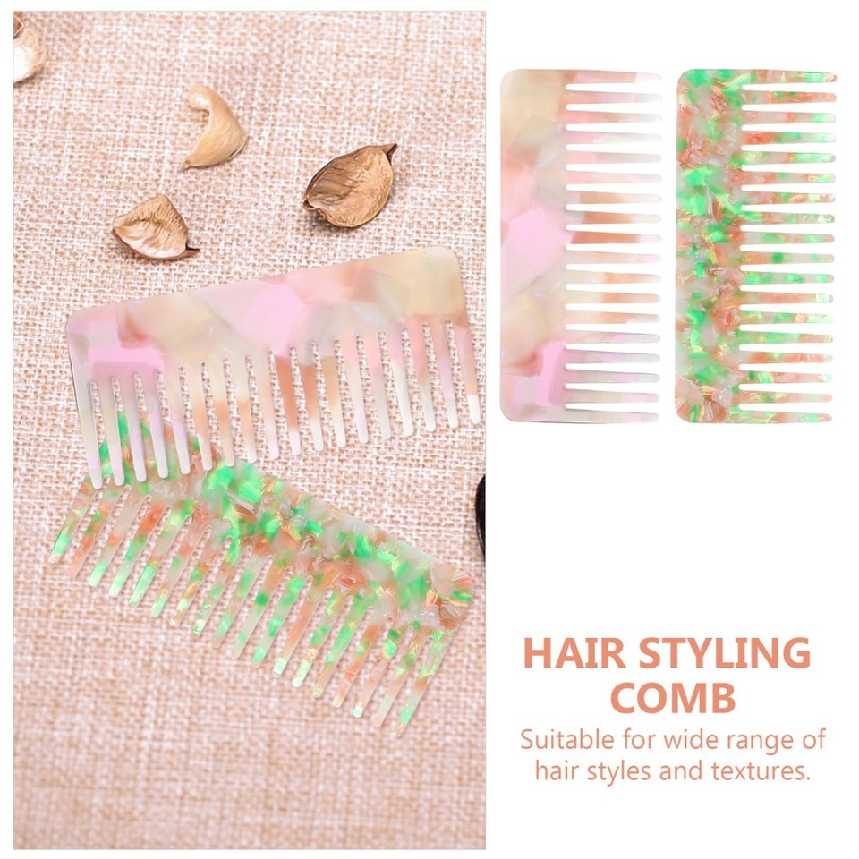 2 pcs Wide Tooth Comb Anti-static Comb Hairdressing Comb Hair Styling ...