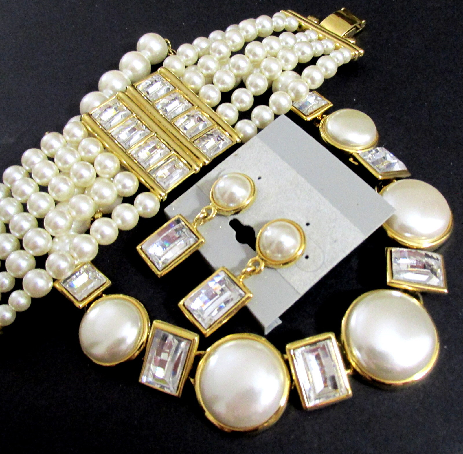 VTG RARE RUNWAY NAPIER FAUX PEARL CRYSTAL Starlight N… - Gem
