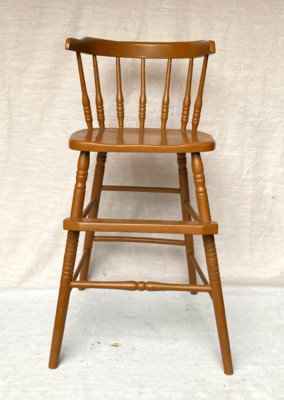 Antique Carved Spindles Wooden Windsor Child's High Chair with Foot ...