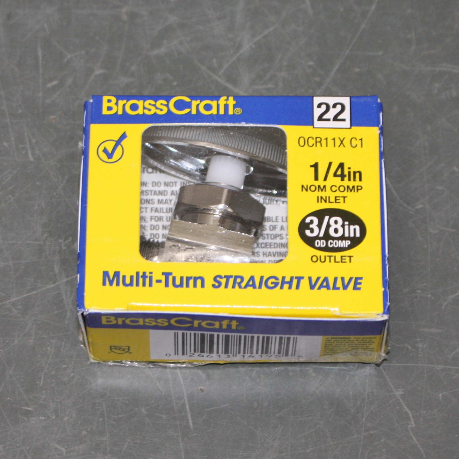 (15) Brasscraft Multi Turn Stop OCR11X C1, 1/4" Nom Comp x 3/8 ...