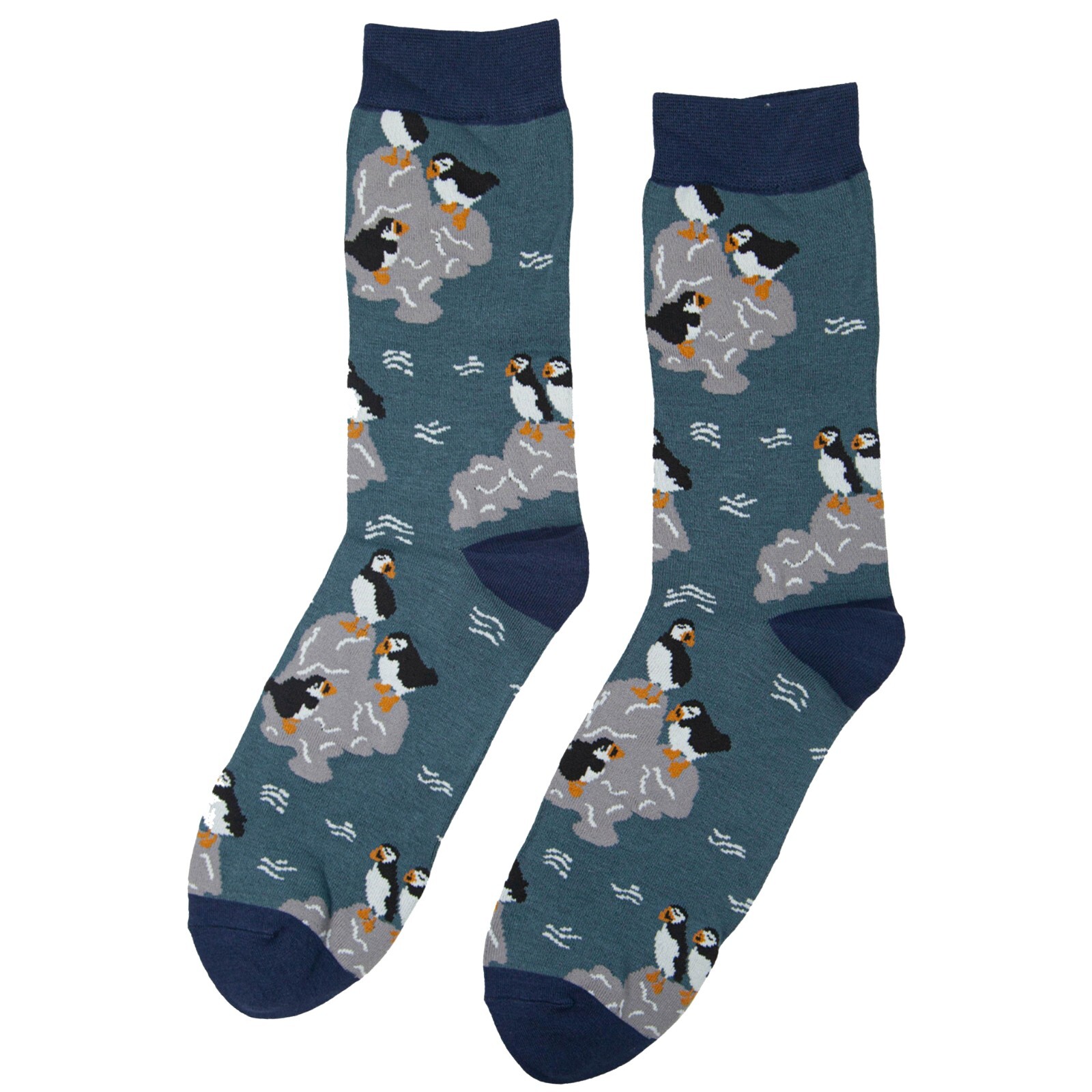 Mens BAMBOO Puffin Socks UK 7-11 Novelty Coastal Puffins Bird Socks ...