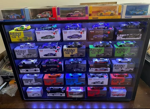 LED Display Case for Mini GT Wall Cabinet 1/64 Scale Diecast Model Car ...