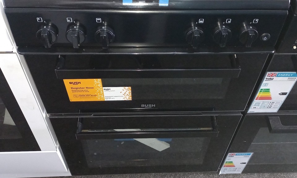 Bush CTFS60TWNGCB 60cm Twin Cavity Gas Cooker - Black 5055862337455 | eBay UK