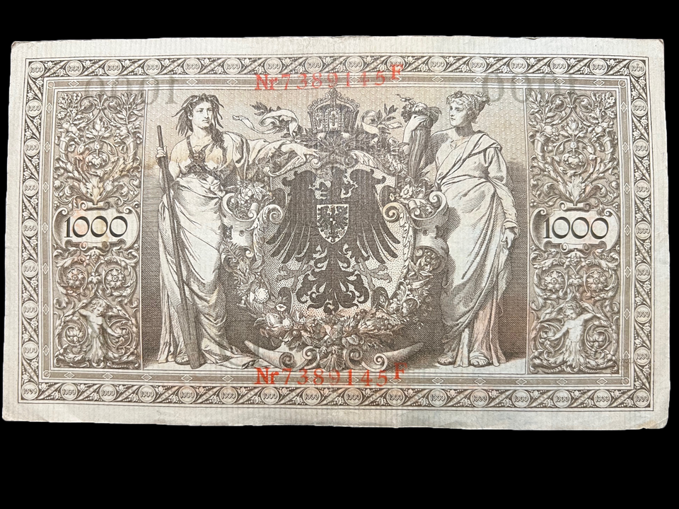 1910 Germany 1000 Mark Pre WWI WWII Banknote World Paper Money Kaiser ...
