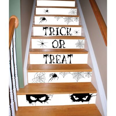 Halloween Trick or Treat Watch Your Step Peel & Stick Stair Decor | eBay