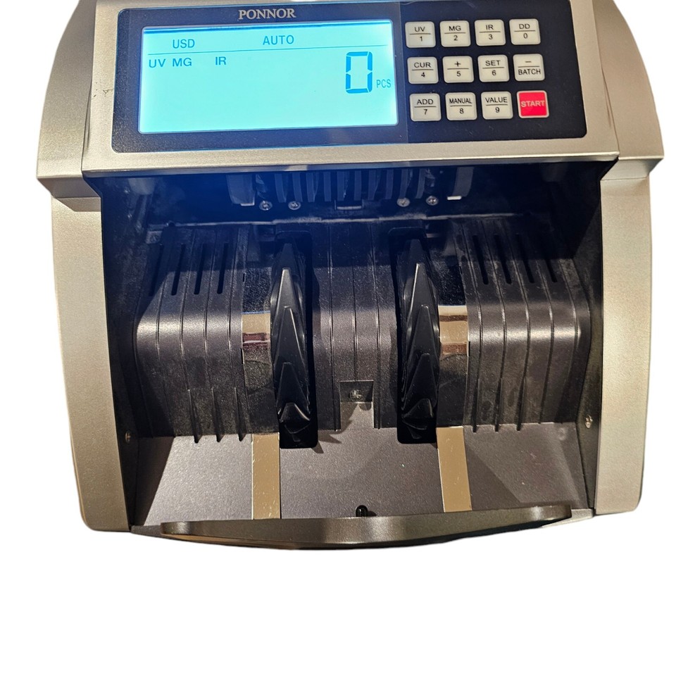 Fast Cash Counting Machine PONNOR Money Bill USD Euro W/ Counterfeit ...