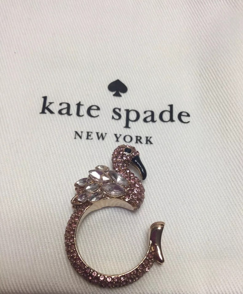 Kate Spade Birds The World Cocktail Flamingo Rose Gold Ring Size 7 New ...