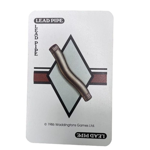 Vintage 1986 CLUE Lead Pipe Weapons Card Replacement Game Piece u ...