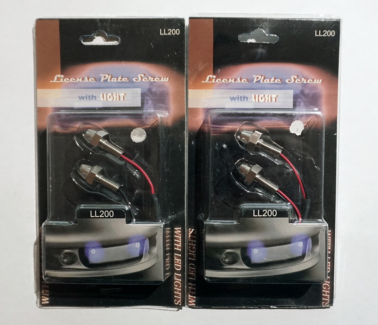 4Pcs Universal Motorcycle Car White LED License Plate Light Screw Bolt ...