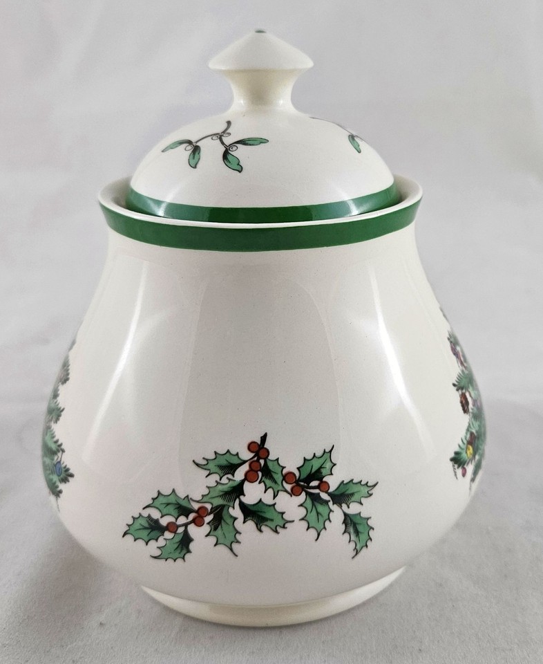 Spode Christmas Tree Jelly Jam Mustard Condiment Jar with Lid England ...