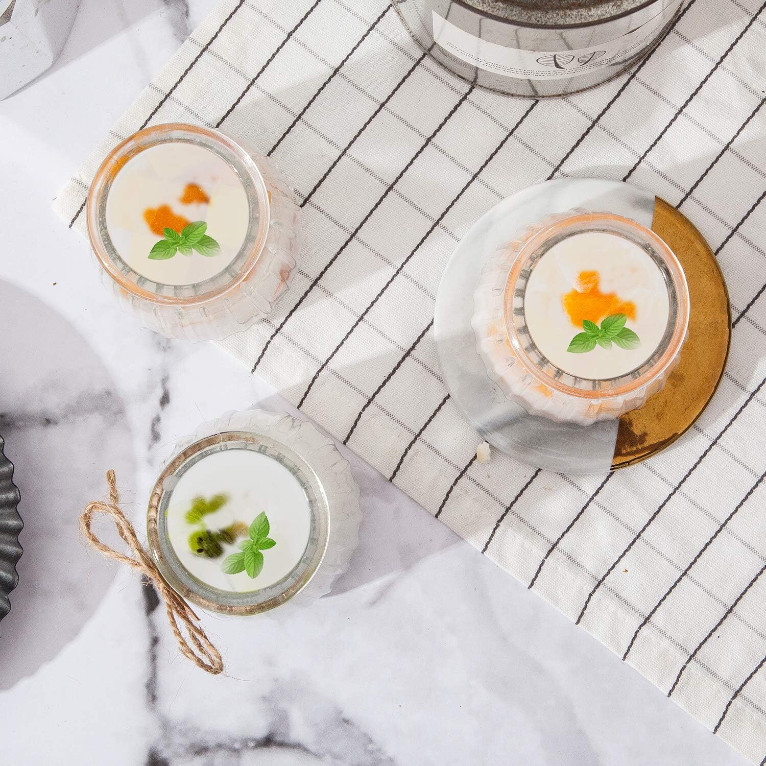 Small Yogurt Jars, 4 Oz Clear Glass Jars with Lids,Glass Yogurt ...