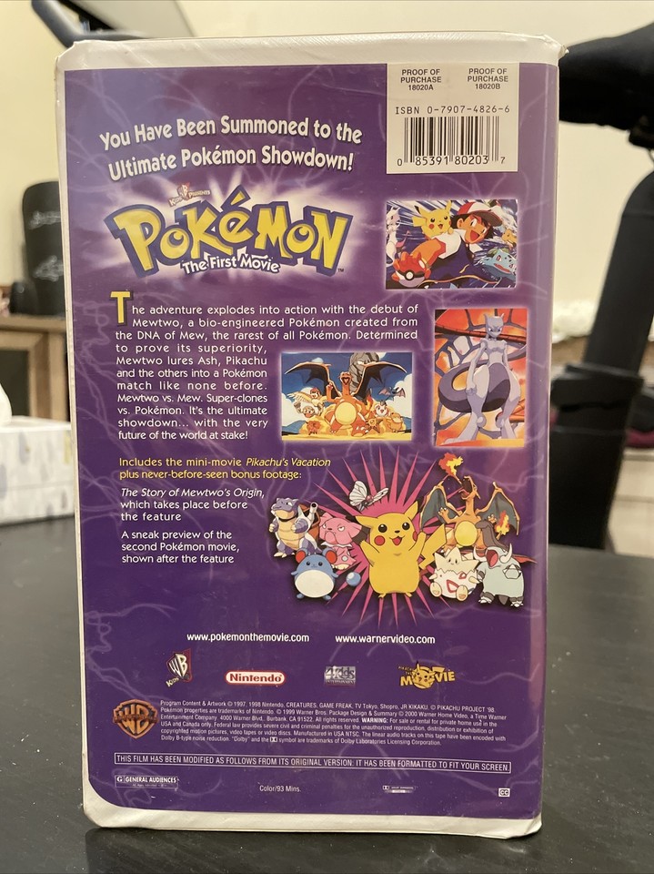 Pokémon the First Movie: Mewtwo Strikes Back (VHS, 2000, Clamshell ...