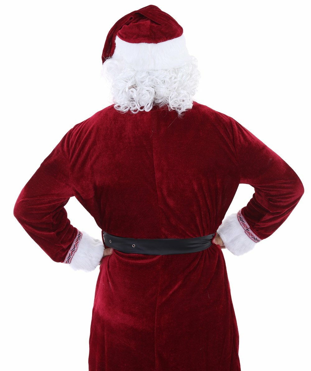Christmas Xmas party Deluxe Crimson Santa Claus Suit Full Set Costume ...
