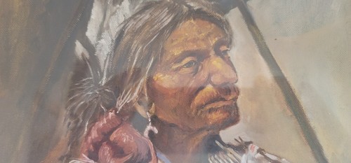 "CHIEF SITTING BULL" by KEN SOWELL FAMOUS LISTED ARTTIST 1960'S NATIVE ...