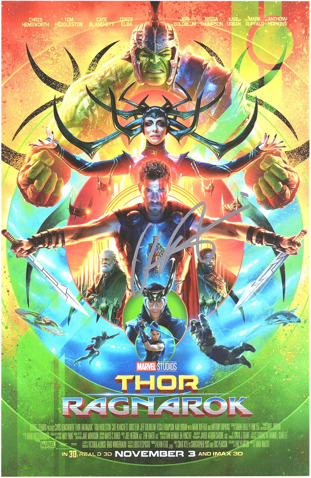 Chris Hemsworth Thor Ragnarok Autographed 11" x 17" Movie Poster | eBay