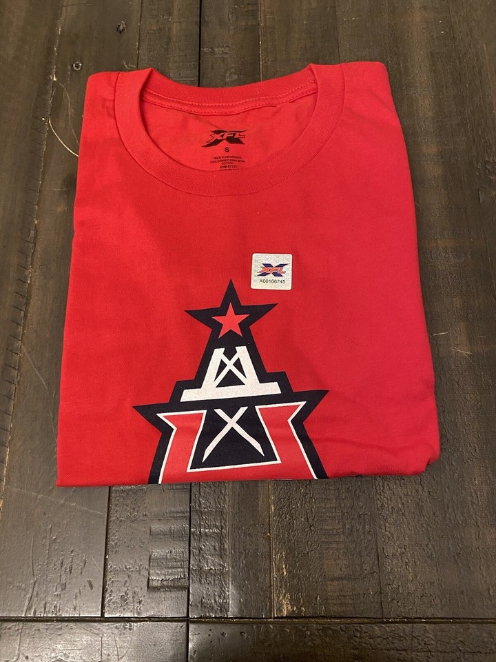 XFL Women’s Houston Roughnecks Football Logo Tee Shirt T-Shirt, Red ...