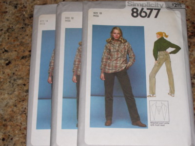 🌺UNCIRCULATED 1978 SIMPLICITY #8677-LADIES JEANS & PULLOVER TOP PATTERN ...