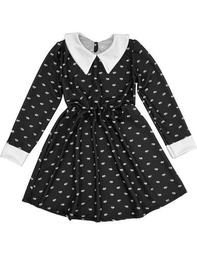 COSTUME MERCOLEDì FAMIGLIA ADDAMS CARNEVALE BAMBINA VESTITO MADE ITALY ...