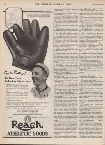 1936 REACH ATHLETE EQUIPMENT SPORT MEN BASEBALL GLOVE EDDIE COLLINS AD ...