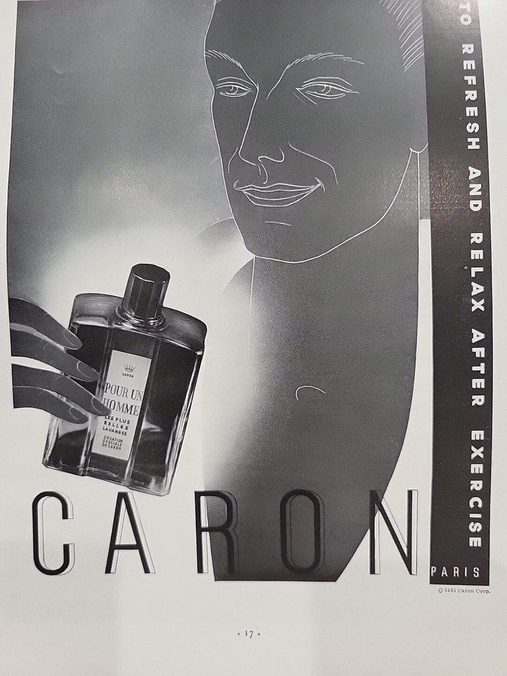 1935 Caron Pour Un Homme Fortune Magazine Print Advertising Cologne Art ...