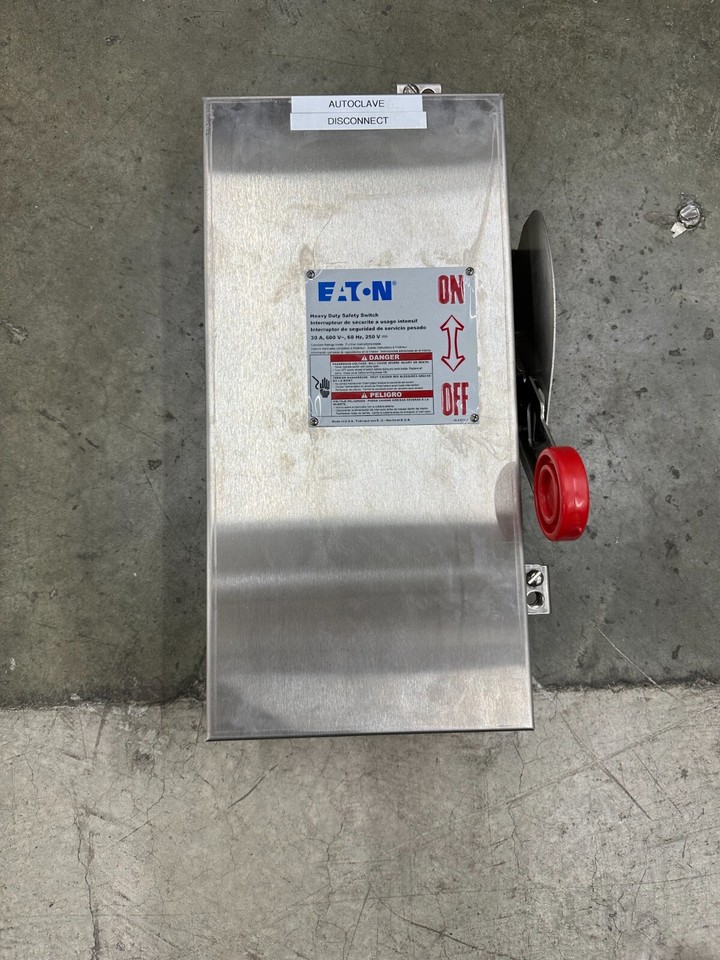 Eaton DH361FWK Stainless Steel Fusible 3 Pole Safety Switch 30A ~ 600V ...
