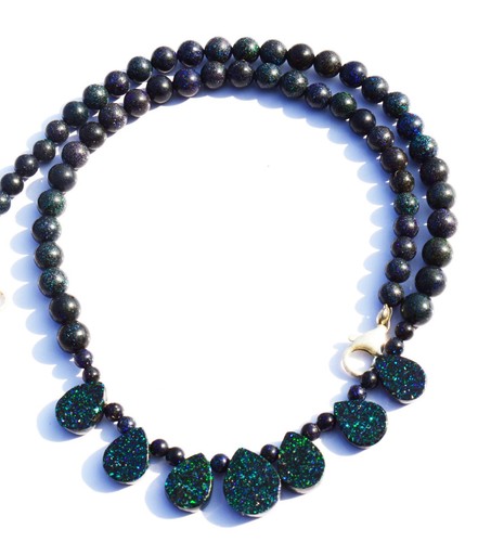 Natural Australian Black Matrix Opal Gem Pear and Round Shape Beads ...