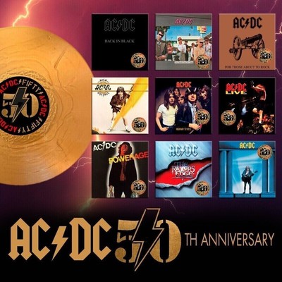 New AC/DC Limited Edition 50th Anniversary 10 x Vinyl LP Record Gold ...