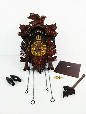 Wood Coo Coo Clock Bird / Leaves Repair or Parts 15" Tall X 9 3/4" Wide ...