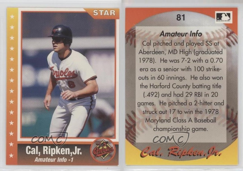 1995 Star Cal Ripken Jr Cal Ripken Jr #81 HOF t3w | eBay UK