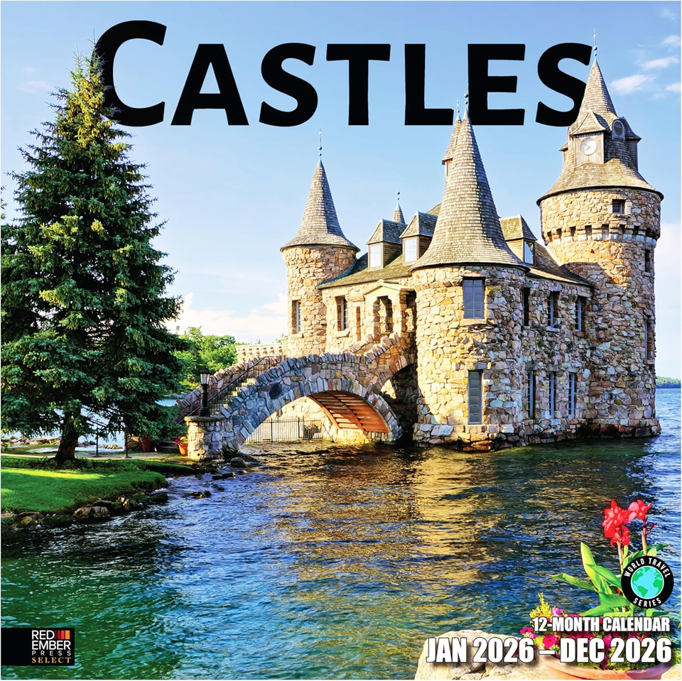 Select - Castles 2026 Wall Calendar 12 Month | 12" X 24" Open | Thick ...