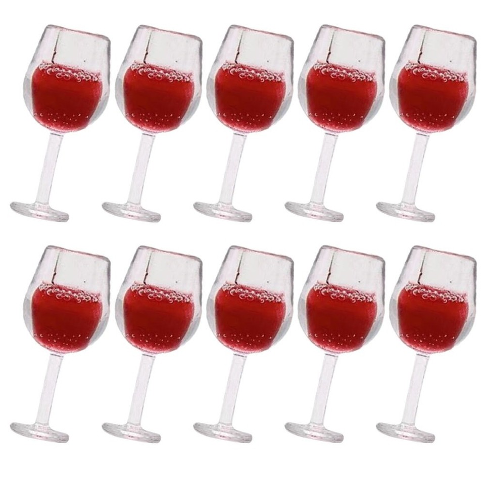 10Pcs Miniature Wine Glasses Cup Miniature Goblet Doll House ...