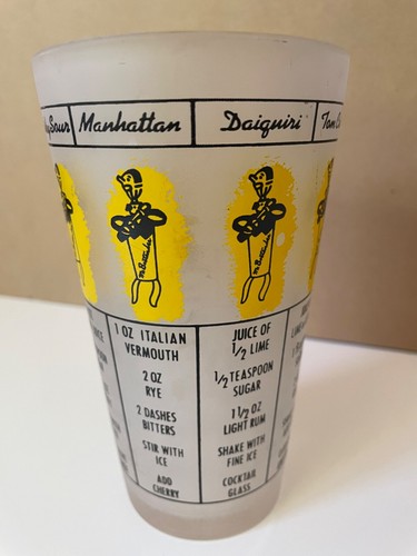 Mr. Bartender Federal Glass Cocktail Mixed Drink Recipe Frosted Shaker ...