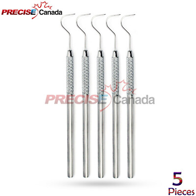 5 PCS SINGLE ENDED DENTAL EXPLORER #23 SHEPHERDS HOOK PROBE SURGICAL ...