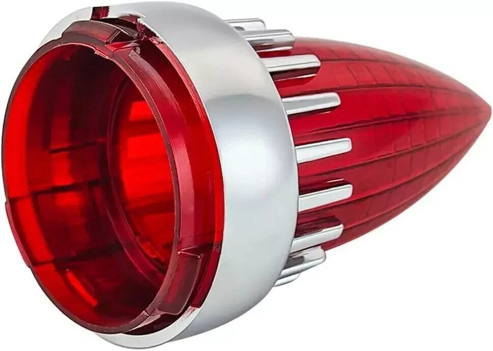 2'' Bullet Motorcycle Turn Signal Lights Red Lens Cover Caps Clip-on ...